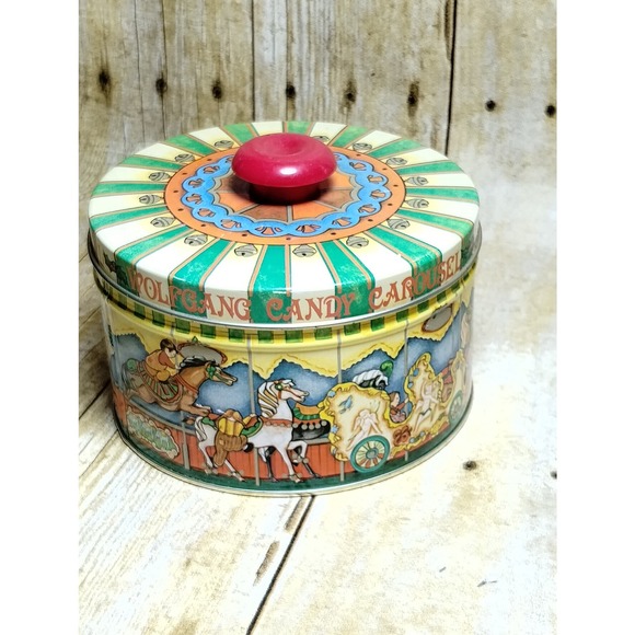 Wolfgang Candy Co | Kitchen | Vtg Wolfgang Candy Carousel Tin Kids ...